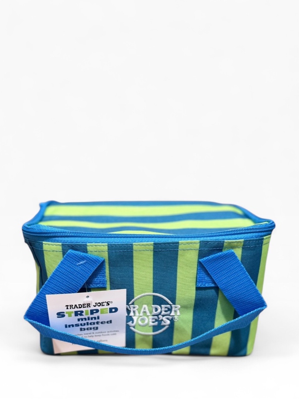 Trader Joe'S | Bags | Trader Joes New Striped Mini Insulated Bag Blue ...